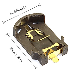 RuiLing 10-Pack CR2032 Button Cell Battery Socket Case BS-8 Gold-Plated Battery Holder for SMD SMT 3V