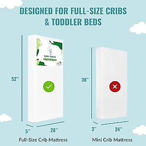 Dream On Me Baby Swan 5” Foam Crib & Toddler Bed Mattress in White I Mattress in Box I Greenguard Gold Certified I JPMA Certified