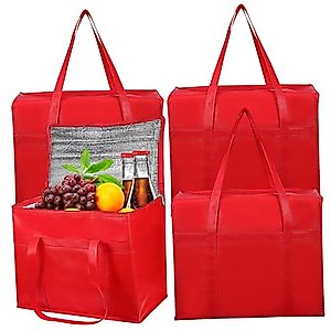 CHILDWEET 4pcs Insulation Bags Freezer Shopping Bags Insulated Catering Bags Insulated Thermal Bags Cooler Bags Insulated Food Bag Grocery Shopping Bags Insulated Bag Non-Woven Fabric