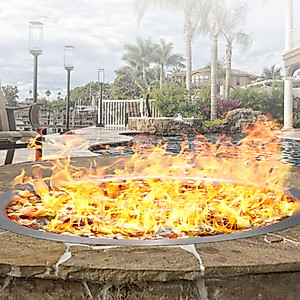 VEVOR 18 inch Round Drop-in Fire Pit Pan, Stainless Steel Fire Pit Burner Kit, Propane Gas Fire Pan with 150,000 BTU for Indoor or Outdoor Use