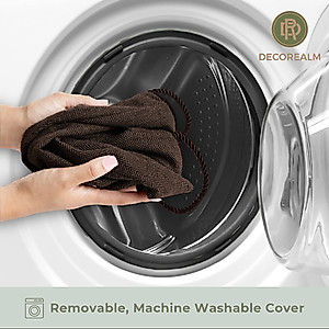 Under Door Draft Stopper and Blocker, Draft Guard for Doors and Windows, Decorative Fabric Cylinder Blocker Provides Weighted Door Insulation by DECOREALM (Brown, 36 Inches)