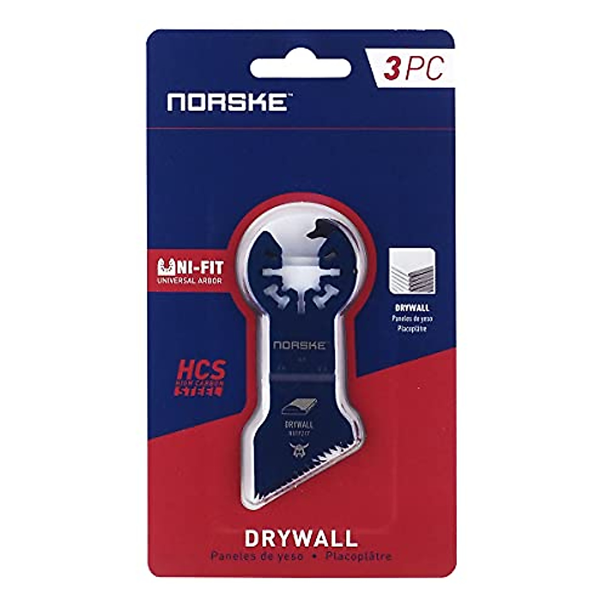 Norske Tools NOTP285 Drywall Cutting Blade (3/Pack), Oscillating Tool Accessories | Oscillating Saw Blades,Black
