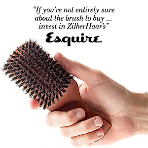 ZilberHaar Major Hair & Beard Brush for Men - Boar Bristles and Pearwood - All Beard and Hair Types - Made in Germany