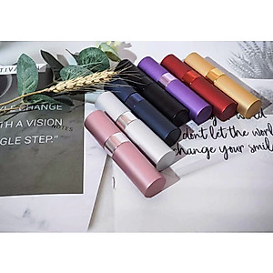 Lil Ray 8ml Portable Mini Perfume Atomizer(4 PCS)，Refilable Empty Small Spray Bottle for Travel, Twist Tpye Pocket Cologne Sprayer (Matte Black)