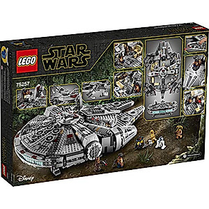 LEGO Star Wars Millennium Falcon 75257 Building Set - Starship Model with Finn, Chewbacca, Lando Calrissian, Boolio, C-3PO, R2-D2, and D-O Minifigures, The Rise of Skywalker Movie Collection