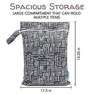 Reusable Swim Diaper and Wet Bag for Babies, Infants & Toddlers - Adjustable Girls Swimming Diaper 0-2 Years and Water Resistant Swim Bag – Zig Zag – 1 Pack by Will & Fox