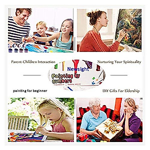 Newsight DIY Oil Painting Paintworks Paint by Number for Kids and Adults (Color Dog)