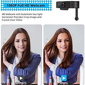 COOLSHARK Webcam with Microphone,1080P Full HD USB Web Camera for Desktop Laptop Computer Live Streaming, Plug and Play Video Calling Webcam for Web Conference, 120 Degrees Wide-Angle 30fps