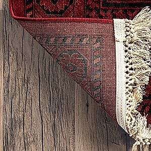 nuLOOM Billie Traditional Paneled Fringe Area Rug, 6' 7" x 9', Red