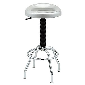 Seville Classics Modern Ergonomic Pneumatic Height Adjustable 360-Degree Swivel Stool Chair, for Drafting, Office, Home, Garage, Work Desk, Stainless Steel, Contoured Seat (Heavy-Duty)