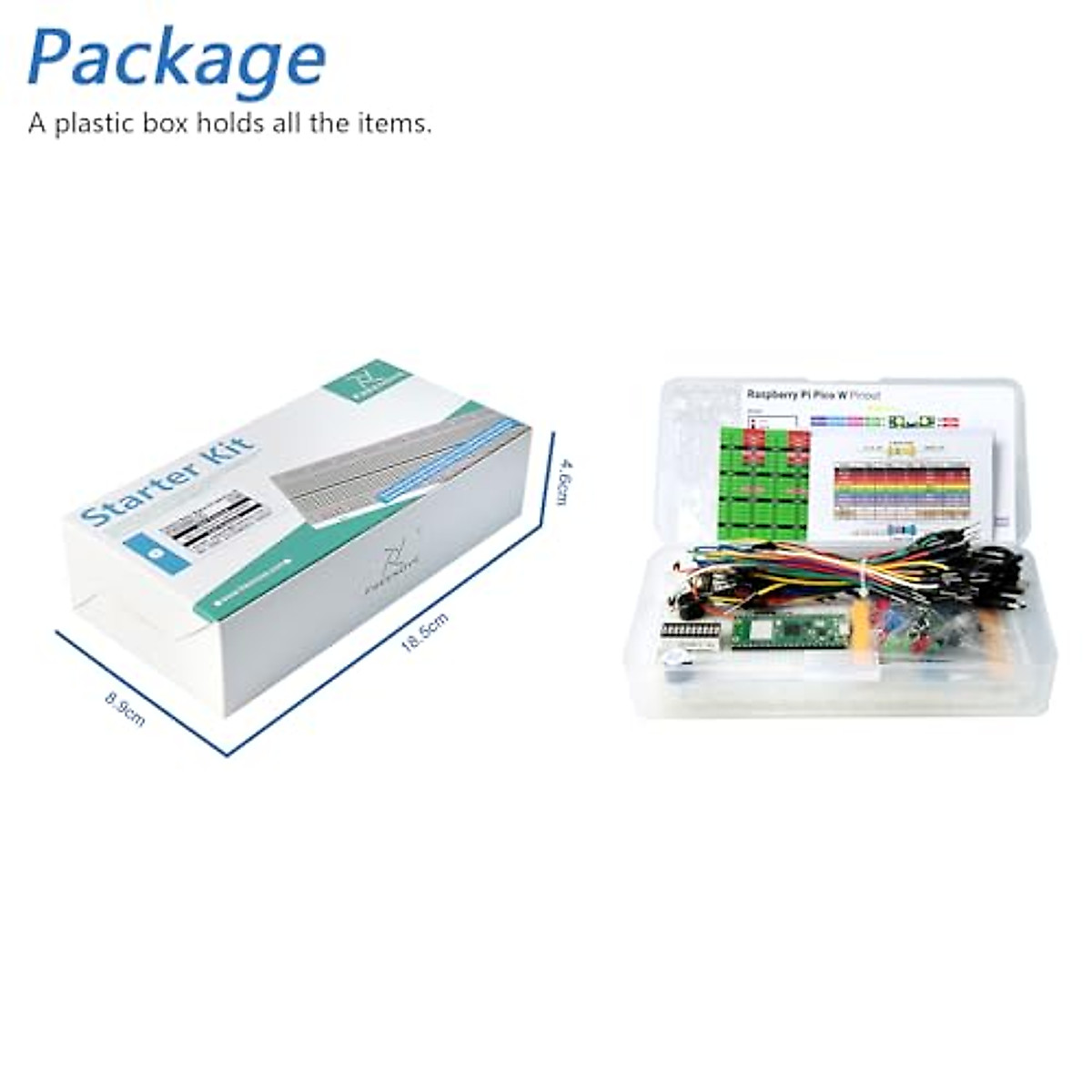 Freenove Basic Starter Kit for Raspberry Pi Pico W (Included), Dual-core Arm Cortex-M0+ Microcontroller, 386-Page Detailed Tutorial, 142 Items, 55 Projects, Python C Code