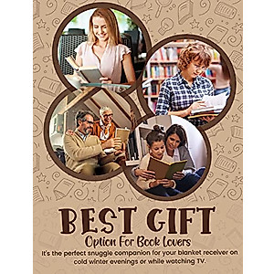 InnoBeta Book Lovers Throw Blanket - Flannel Blankets for Book Club, Librarians, Readers and Literary Lover - Book Lover Gifts on Birthday, Thanksgiving, Christmas - 50" x 65" - (Brown)