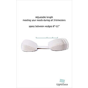 LightEase Memory Foam Pregnancy Side Sleeping Pillow Double Wedge for Body, Belly, Back Support