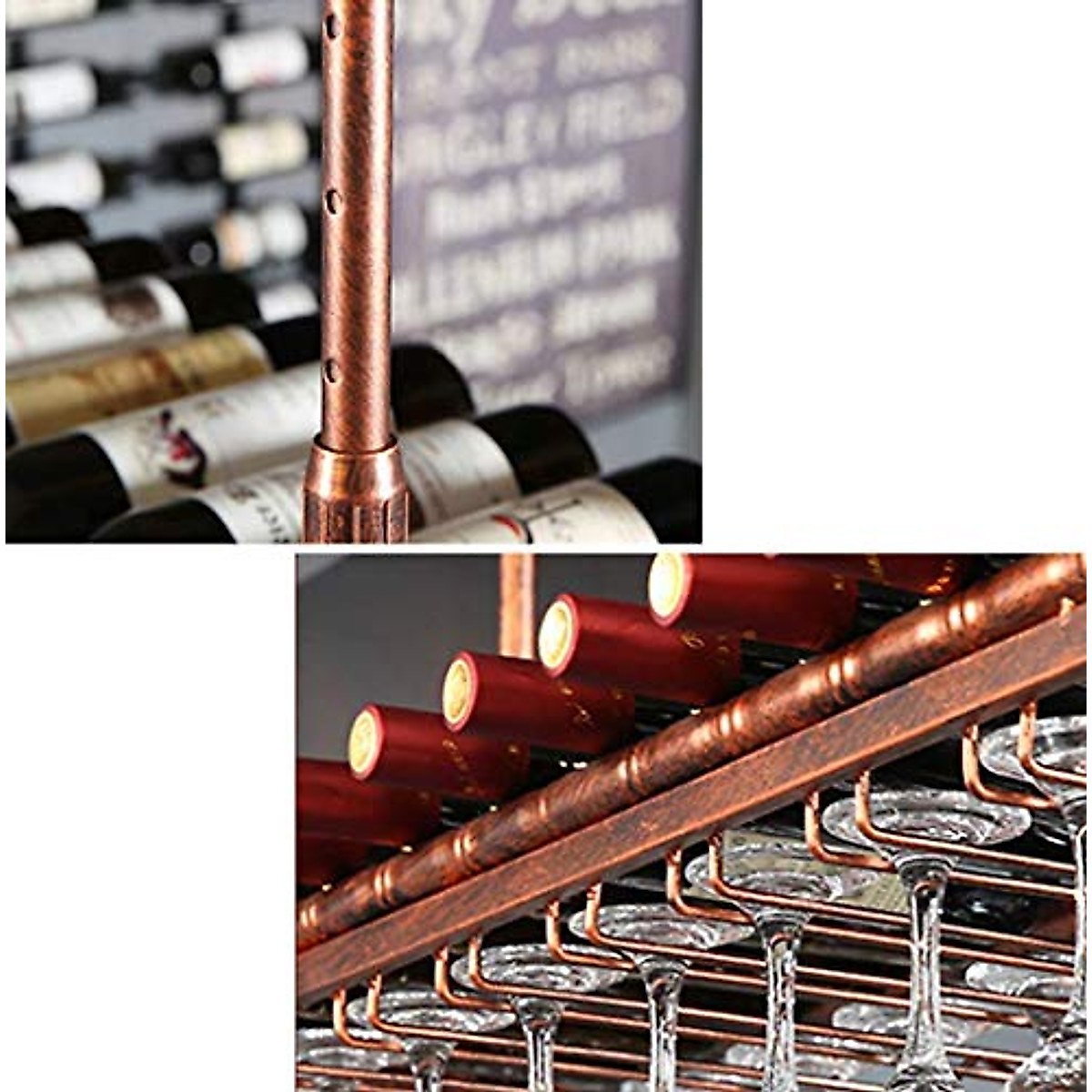 MiroDo Bar Unit Floating Shelves Ceiling Wine Racks Hanging Wine Glass Holder Rustic Wine Holder Wine Rack Hanging Glass Holder Wall Mount Bottle Storage Display Industrial,80 * 30Cm(31.5 * 1