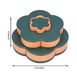 Snack Serving Tray, Snack Serving Plates Rotating Operation Home Deluxe Light for French Fries Double Layer