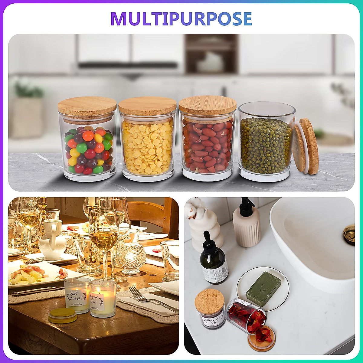 SAEUYVB 20 PCS Bulk Candle Jars with Lids,Candle Making Kit