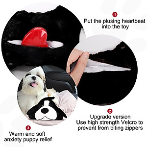 IFOYO Heartbeat Plush Toy, Calming Aid for Puppy (Black), Dog Anxiety Relief, Pet Training, Soft Toy for Small Breeds