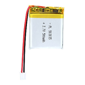 AKZYTUE 3.7V 500mAh 503035 Lipo Battery Rechargeable Lithium Polymer ion Battery Pack with PH 2.0mm JST Connector