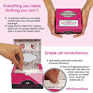 Elegant Lashes Trio Flare - X-SHORT Black Individual Lashes (Pro Dozen Pack - 12 Trays)