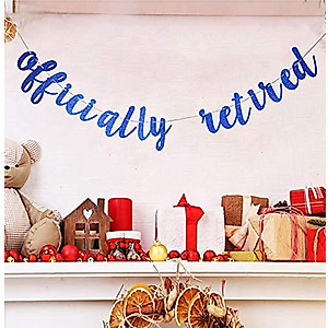 Starsgarden Retirement Party Banner, Happy Retirement, I'm Retired, Goodbye Tension Hello Pension, Goodluck We Will Miss You Retirement Party Hanging Paper flag(Blue Retired)