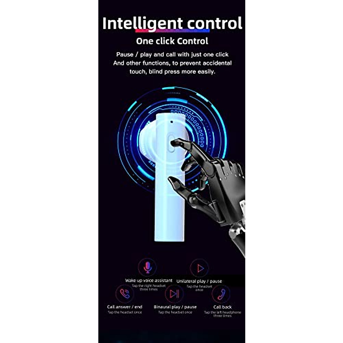 Apollo's Products Air6 Pro True Wireless Stereo Bluetooth Earbuds Noise Cancelling with Charging LED Charging Display (Compatible to iOS or Android)