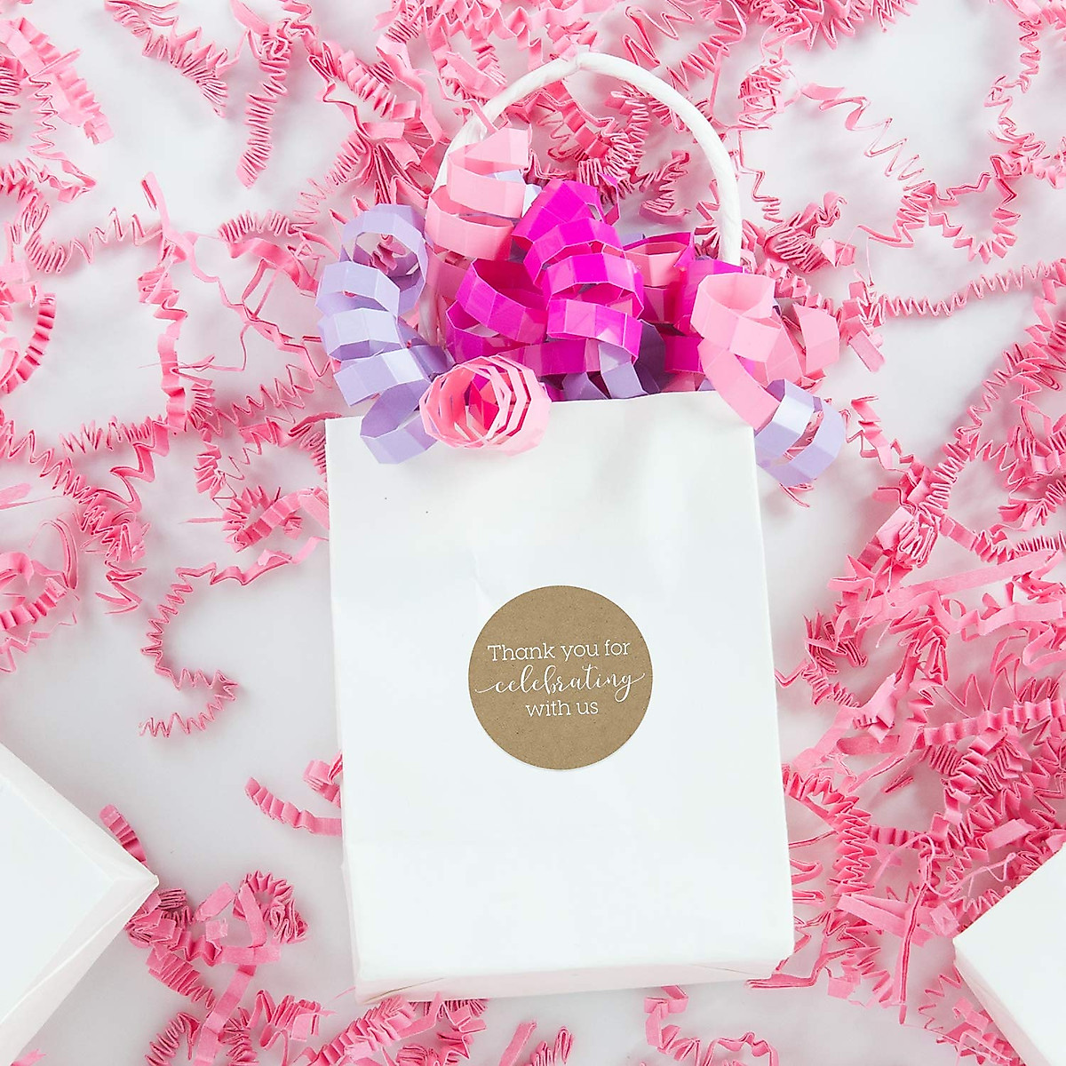 1.5" Thank You for Celebrating with Us Stickers / 500 Wedding Favor Stickers/Baby Shower Favor Stickers/Made in The USA