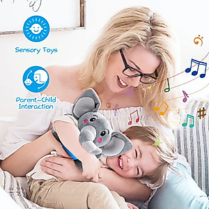 Adadmei Plush Elephant Baby Toys 0 3 6 9 12 Months, Upgraded Light Up Baby Toys Newborn Baby Musical Toys for Infant Babies Boys & Girls Toddlers 0 to 36 Months Toys Gifts for Christmas