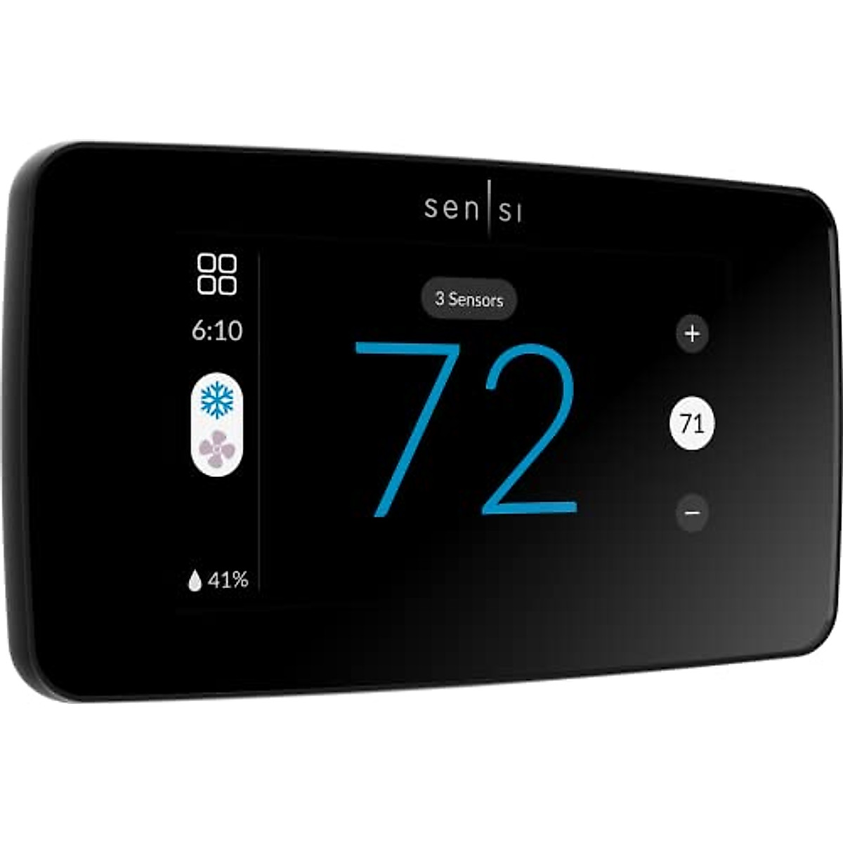 Sensi Touch 2 Black Smart Thermostat by Emerson with Touchscreen Color Display, Programmable, Wi-Fi, Mobile App, Easy DIY, Data Privacy, Works with Alexa, Energy Star Certified, ST76, C-Wire Required