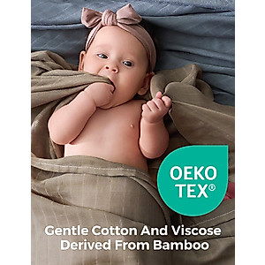 Momcozy Muslin Swaddle Blankets, Soft Silky Baby Blankets for Baby Boys & Girls, 4-Pack Breathable and Skin-Friendly Baby Swaddle, Baby Blankets Unisex, 47 x 47 inches