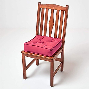 Chair Booster Seat Pad Cushion, Square Seat Pad Cotton Floor Cushion for The Elderly, Post-Operative and Pregnancy, for Indoor Garden Dining Chair Booster and Sofa,Red,43*43*10cm