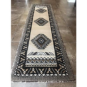 Southwest Native American Runner Rug Berber Design #D143 (2ftx7ft.1in.)