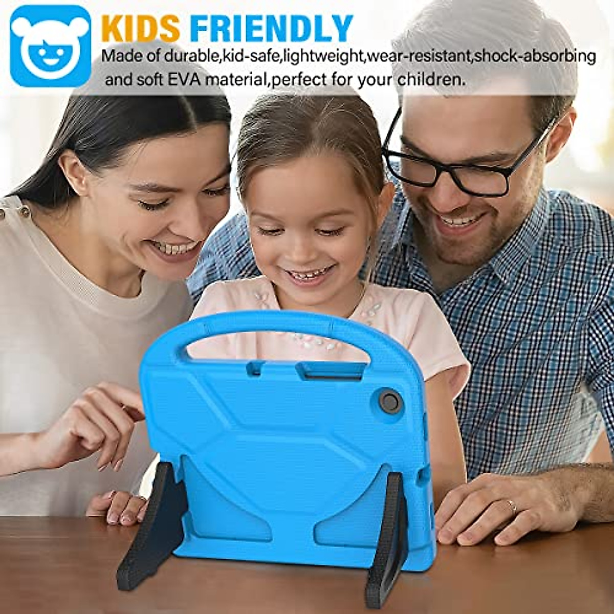 SUPLIK Kids Case for Samsung Galaxy Tab A8 10.5 inch 2022, Galaxy Tab A8 10.5" Case with Screen Protector, Shockproof Handle Stand Protective Cover for Tab A8 10.5 Tablet (SM-X200/X205/X207), Blue