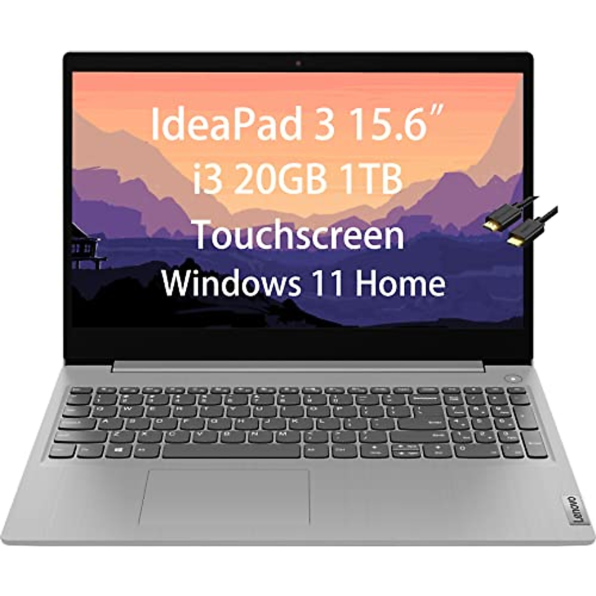 Lenovo IdeaPad 3 15.6" Touchscreen Business Laptop (Intel Core i3-1115G4, 20GB RAM, 1TB PCIe SSD, (Beats i5-8265U)) Wi-Fi 6, Webcam, IST HDMI Cable, Win 11 Home - 2023 Model