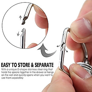 1Easylife 18/8 Stainless Steel Measuring Spoons, Set of 6 for Measuring Dry and Liquid Ingredients