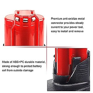 DKSIDKN M12 12V 9.0Ah Lithium-ion Replacement Battery Compatible with Milwaukee XC 48-11-2440 48-11-2402 48-11-2411 12-Volt M12 Cordless Tools