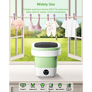 Portable Washing Machine, Mini Washer 13L Upgraded Capacity with 3 Modes Deep Cleaning for Underwear, Shirt, Baby Clothes, Small Items.Foldable Mini Laundry Washer for Apartments,Camping,Travel(Green)