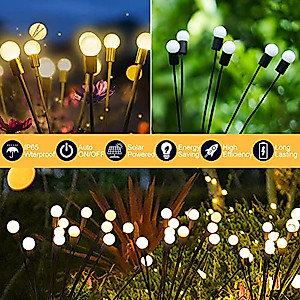 Solar Garden Lights - Wind Dance Solar Lights,10LED-4pack Solar Firefly Lights Solar Swaying Lights, Sway by Wind, Solar Lights Outdoor Waterproof, Decorative Lights Yard Patio Pathway Decoration