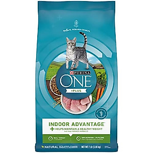 Purina ONE Natural, Low Fat, Weight Control, Indoor Dry Cat Food, +Plus Indoor Advantage - 7 lb. Bag