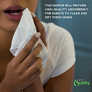 EcoQuality Low Fold Dispenser Napkins, 1-Ply, 3 1/2 x 5 in., White 6400/pk, Dispenser Napkin Refill, Everyday Napkins, Perfect for Restaurants, Diners, Bodegas & Home