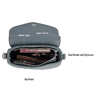 PAPARAZZI Small Quilted Crossbody Bags for Women Genuine Leather Messenger Bag Designer Purses and Handbags, Blue