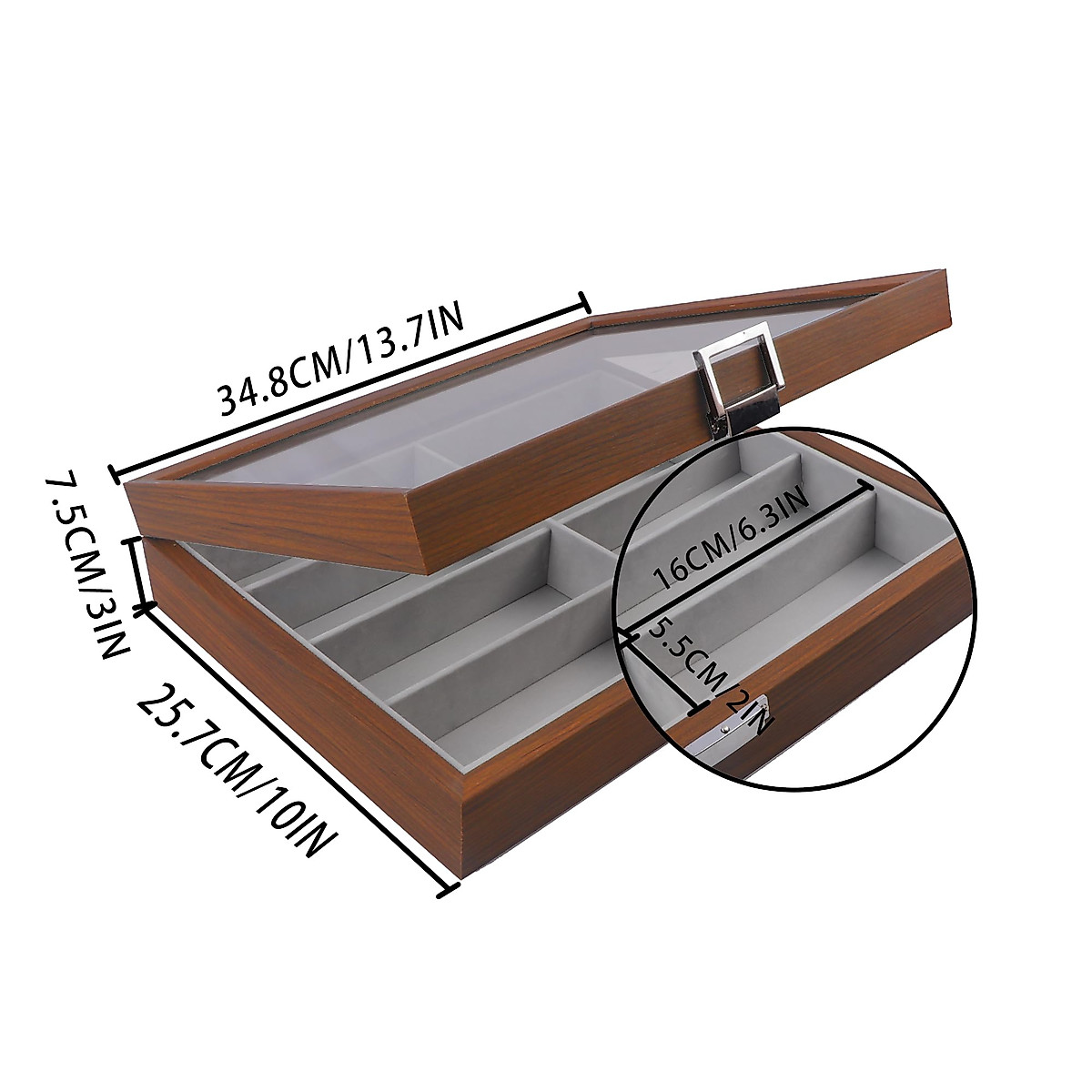 Lacusmall Wooden Sunglasses Organizer Storage, Sunglasses Storage ，Sunglass Organizer，Eyewear Tray Display Stand Rack for Women Men