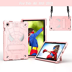Tablet Case Cover Tablet Children's Case for Samsung Galaxy Tab A8 10.5" X200 / X205 (2021),Protective Cover Shockproof and Resistant Case with Built-in Holder+Shoulder Strap Full Protective Case (Co