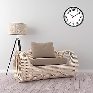 Wall Clock 9 Inch Battery Operated Silent Non-Ticking Wall Clock Modern Quartz Design Decorative Indoor Kitchen Office White
