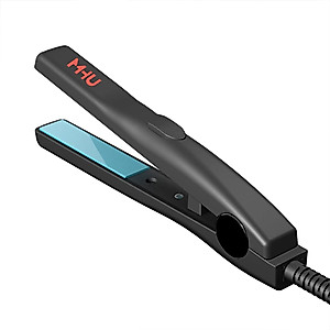 Professional Travel Size 0.5 inch Mini Flat Iron Tourmaline Ceramic Hair Straightener Black