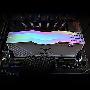 TEAMGROUP T-Force Delta RGB DDR4 16GB (2x8GB) 3000MHz (PC4-24000) CL16 Desktop Memory Module Ram - White - TF4D416G3000HC16CDC01