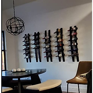 CMCNCBC Barrel Stave Wine Rack, Wall Mounted Wood Wine Rack, Wine Bottle Holder Towel Rack, 6 Wine Bottle Rack Holder Shelf Rustic Wood Wall Wine Rack