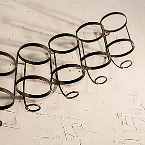 Stylish Simplicity Wallmounted Wine Rack Metal Bottle Holder Black Retro Creative Wall Decoration, PIBM