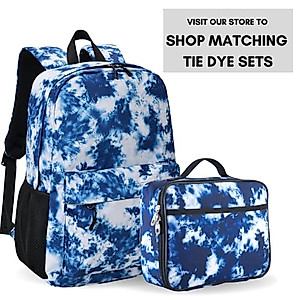 Fenrici Tie Dye Backpack for Boys, Kid's Backpack for Boys, Girls, School Bookbag with Padded Laptop Compartment, Blue, Tie Dye, 17 Inch