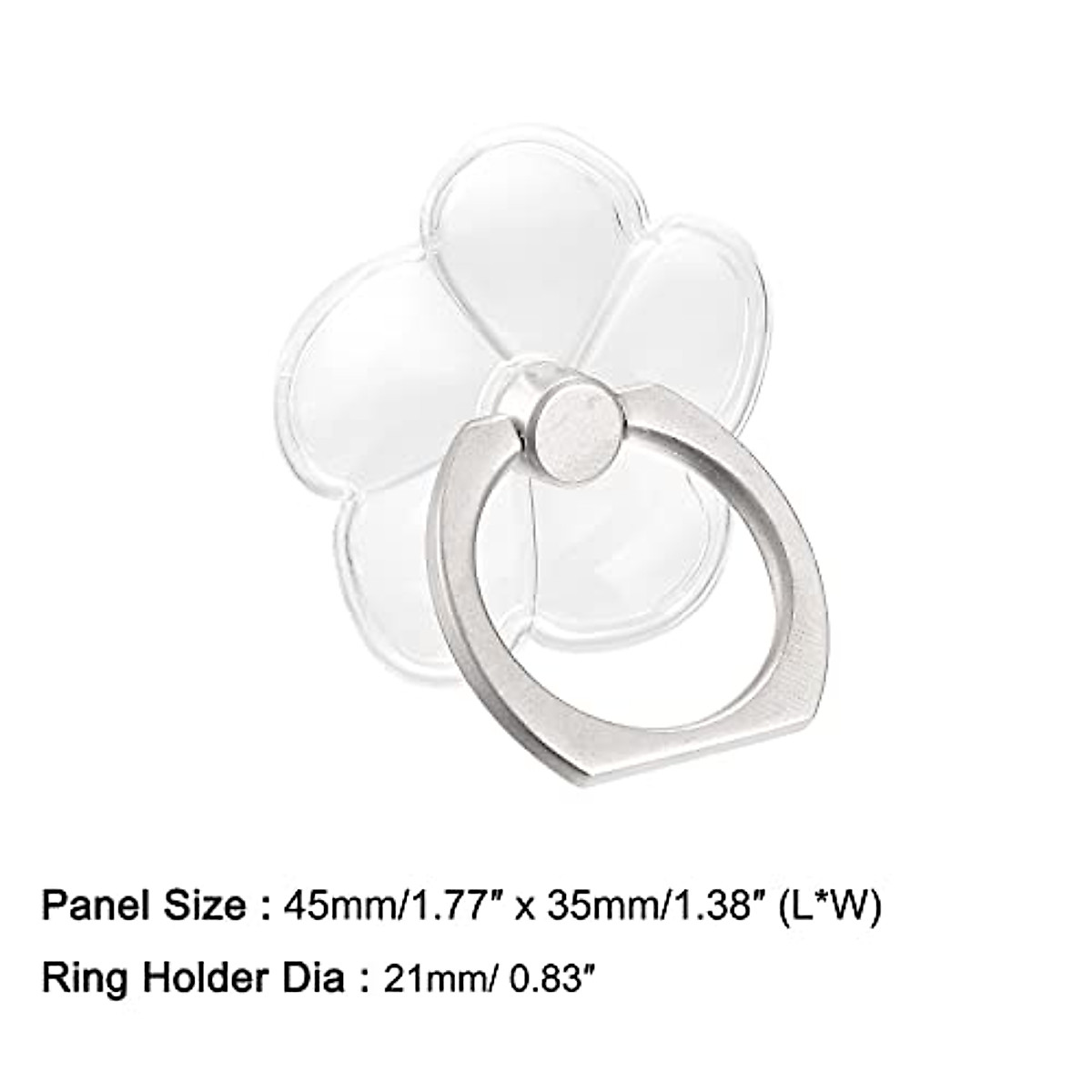 uxcell Transparent Phone Ring Holder, Clear Finger Grip Stand for Phone, Case, Tablet (Leaves Shape)