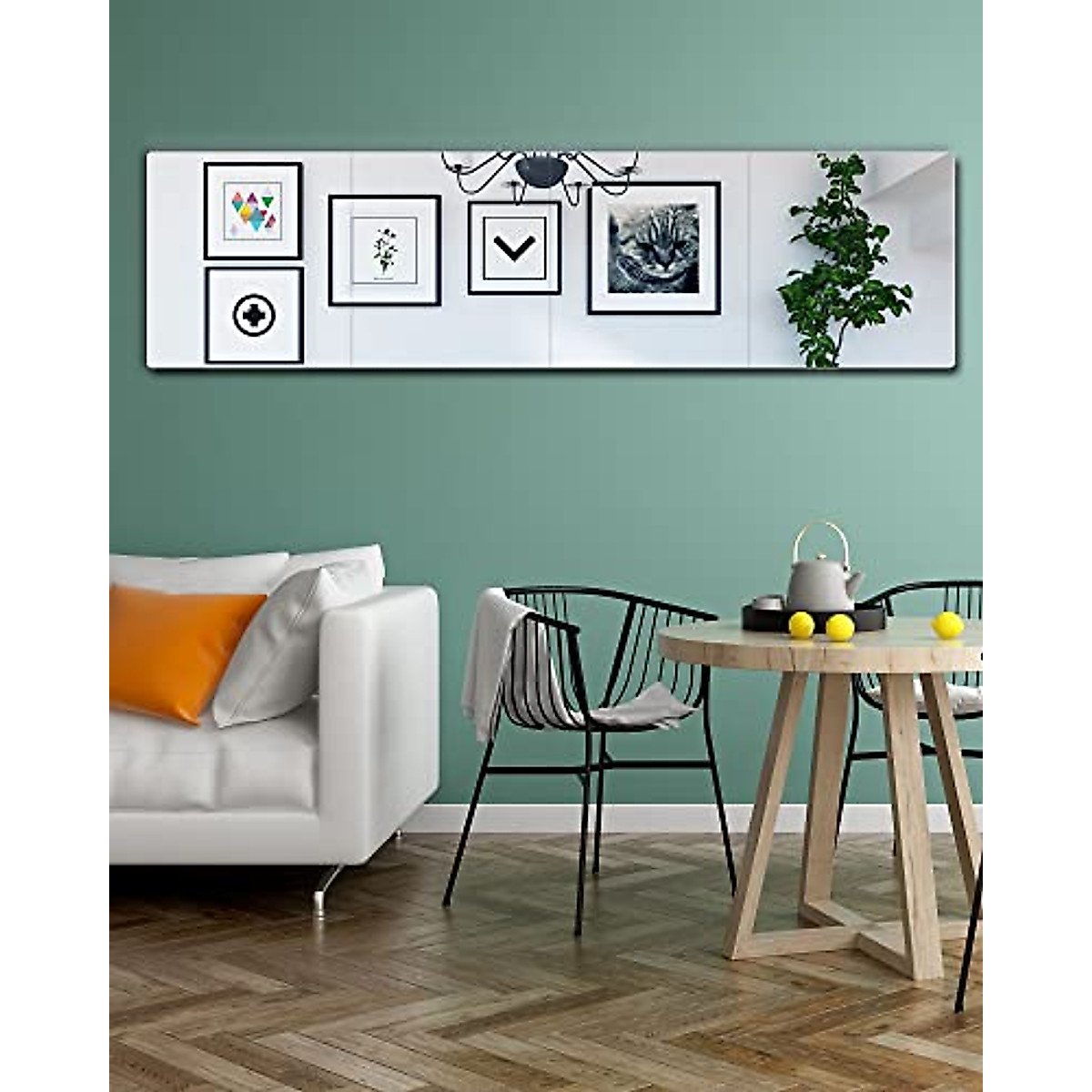 Unbreakable Full Length Mirror Wall Tiles,Shatterproof Plexiglass Full Body Mirror,Extra Thick1/8",12"x12"x4Pcs,Closet Mirrors for Bedroom,Gym Mirrors for Home Gym,Peel and Stick Mirrors For Wall